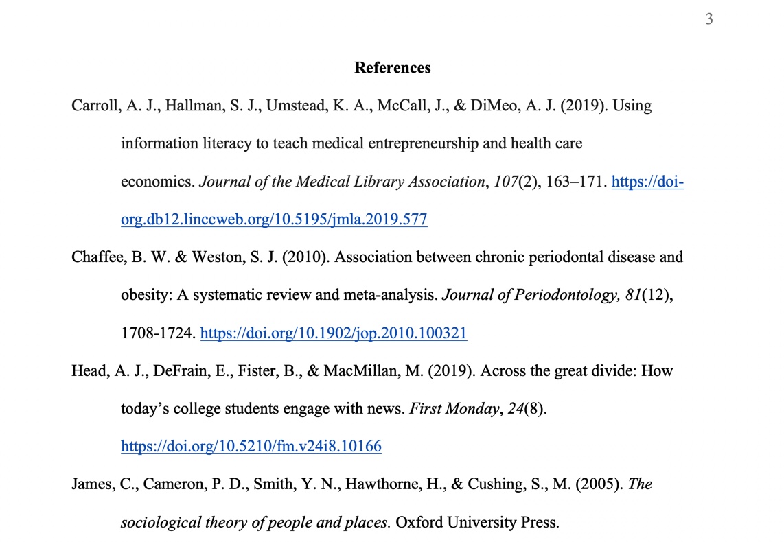 Formatting Your References | Clatsop Community College