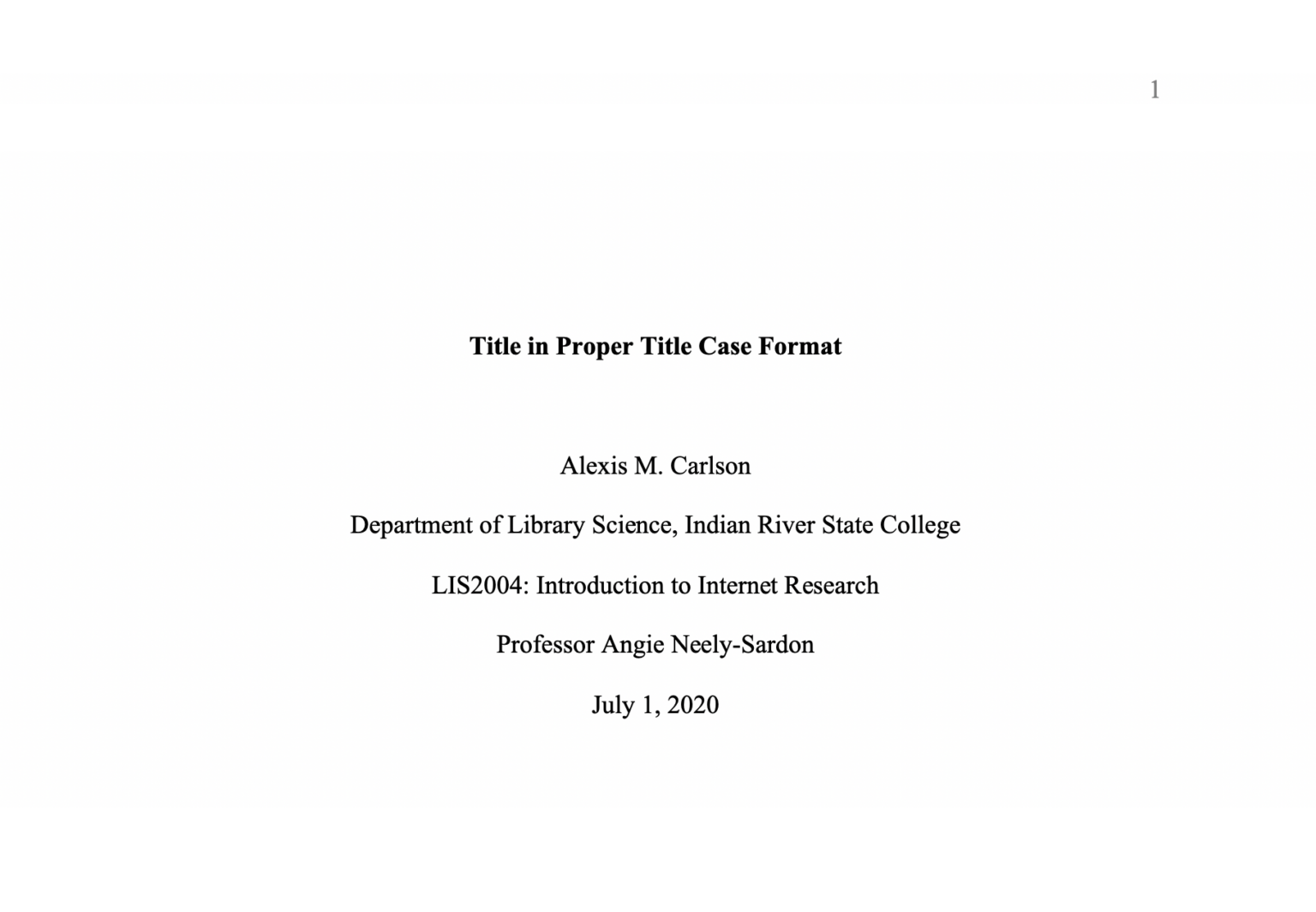 Formatting Your Paper | Clatsop Community College