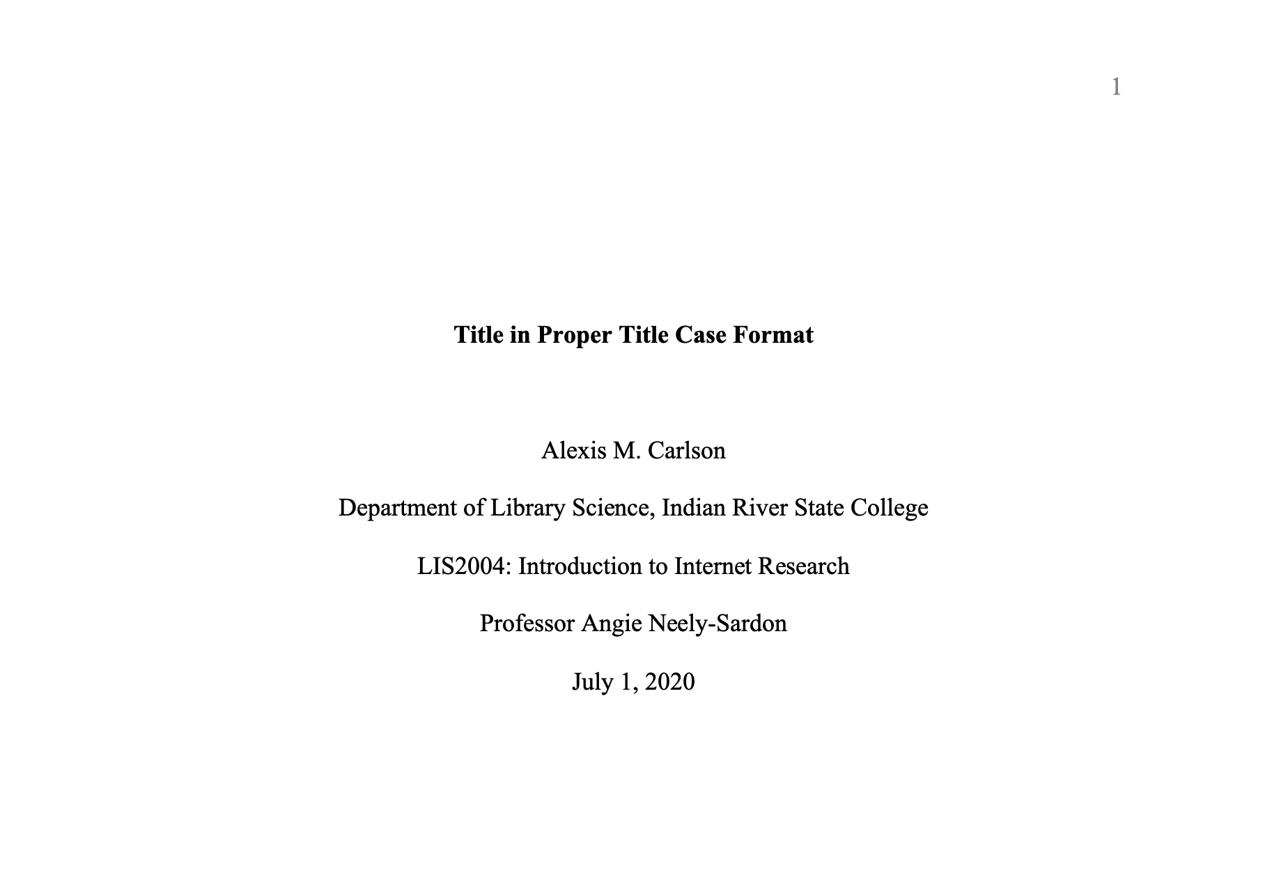 Formatting Your Paper | Clatsop Community College